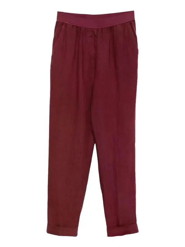 ROSSO 35 Cuffed Linen Trousers - Red