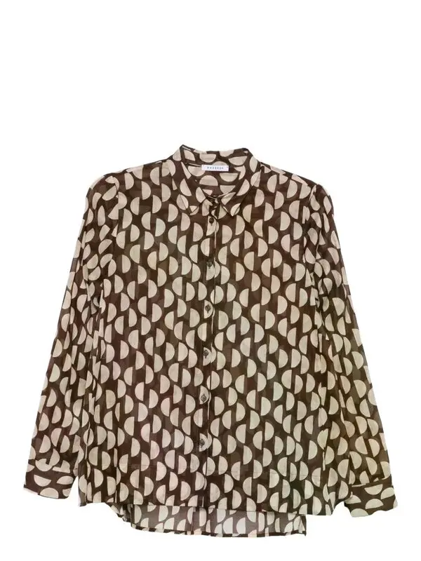 ROSSO 35 Circle Print Shirt - Brown