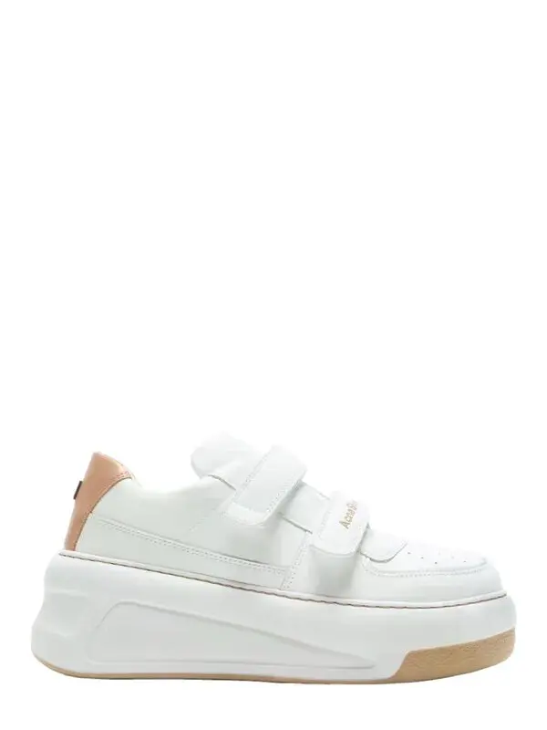 Acne Studios Leather Sneakers With Touch-strap Fastening - White