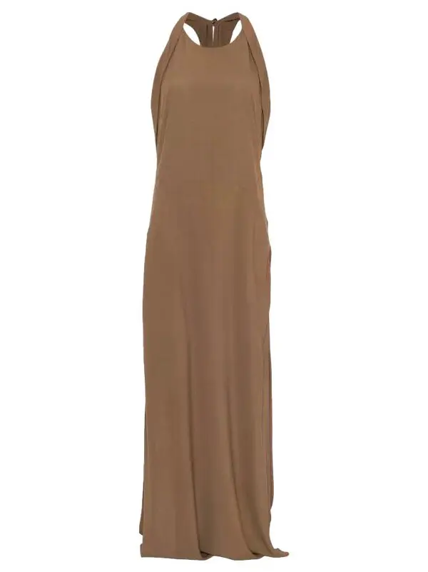 Blumarine Halterneck Maxi Dress - Brown