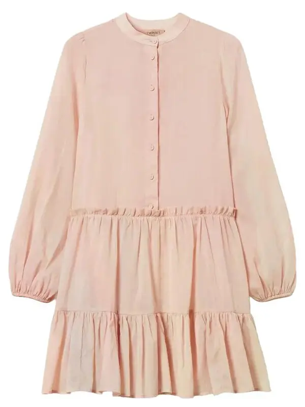 TWINSET Ruffled Shirt Dress - Pink