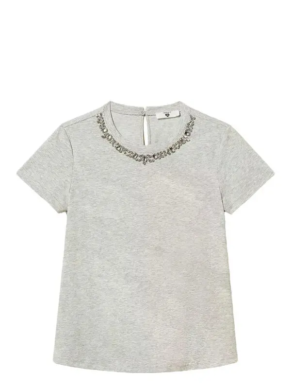 TWINSET Cabochon-embellished T-shirt - Grey