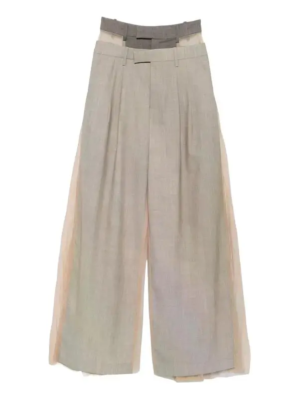 Erika Cavallini Pleated Wide Leg Trousers - Grey
