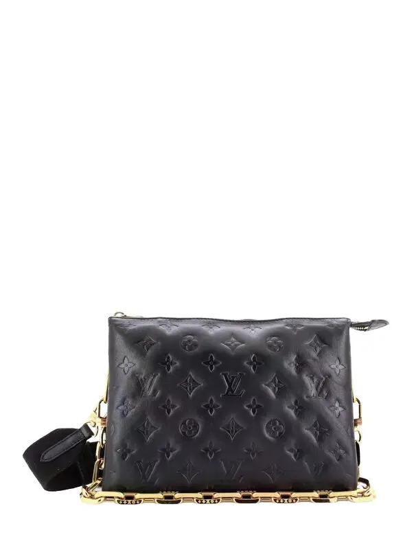 LOUIS VUITTON Coussin Pm Crossbody Bag Monogram Embossed Lambskin - Black