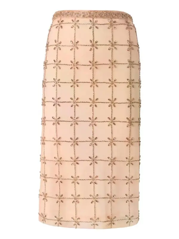 Pinko Crystal Embellished Skirt - Neutrals
