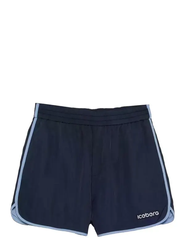 Iceberg Contrasting-trim Shorts - Blue