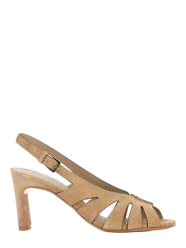 DEL CARLO Cut-out Suede Sandals - Neutrals