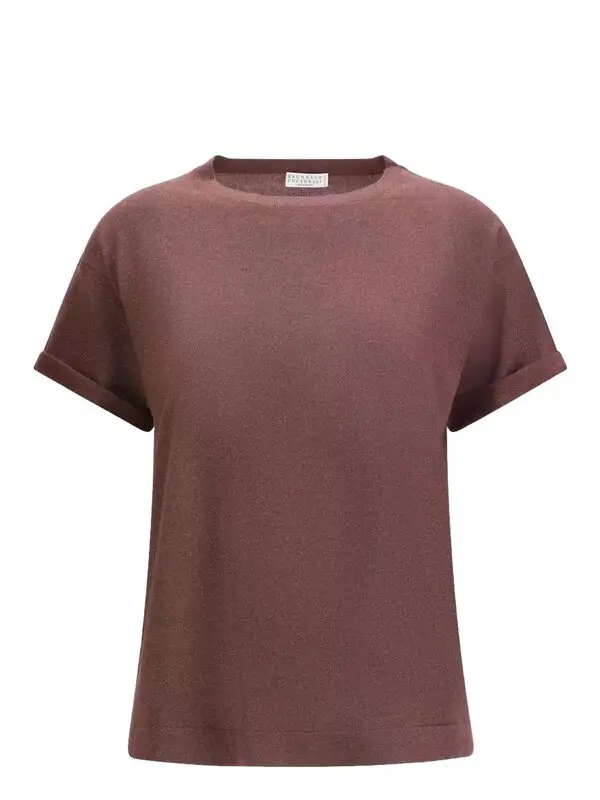 Brunello Cucinelli Rolled-sleeve T-shirt - Brown