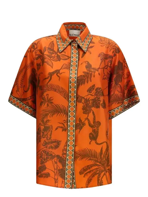 ALEMAIS Monkey-print Shirt - Orange