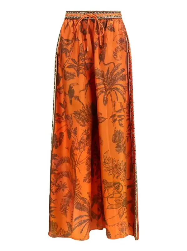 ALEMAIS Printed Palazzo Pants - Orange