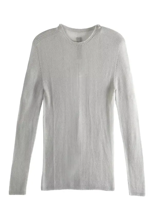 Rick Owens Ribbed-knit Semi-sheer T-shirt - Grey