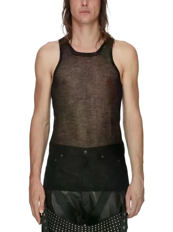 Rick Owens Ribbed-knit Tank Top - Black