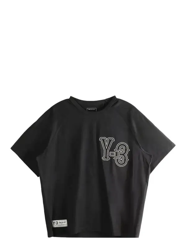 Y3 Embroidered Cotton T-shirt - Black