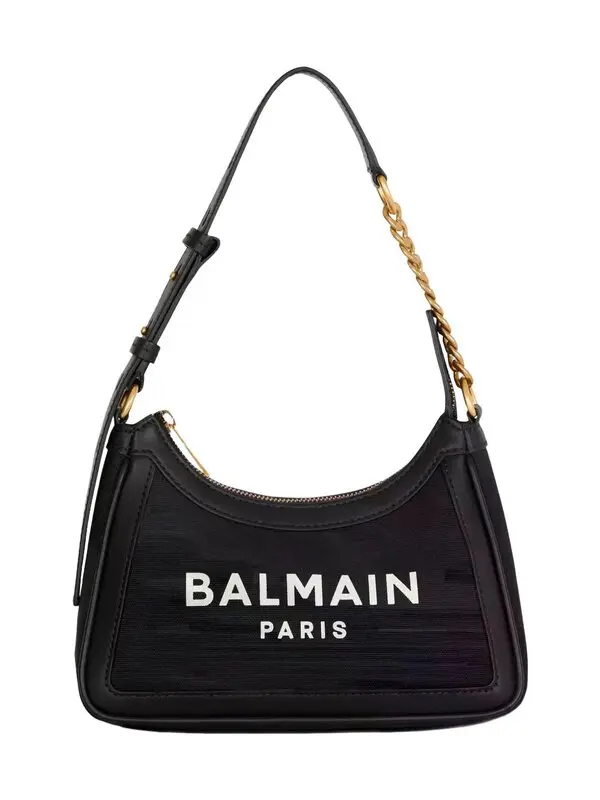 Balmain B-army Logo-plaque Chain Shoulder Bag - Black