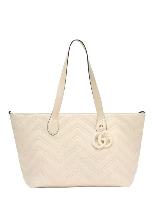 Gucci Logo-pendant Tote Bag - Neutrals