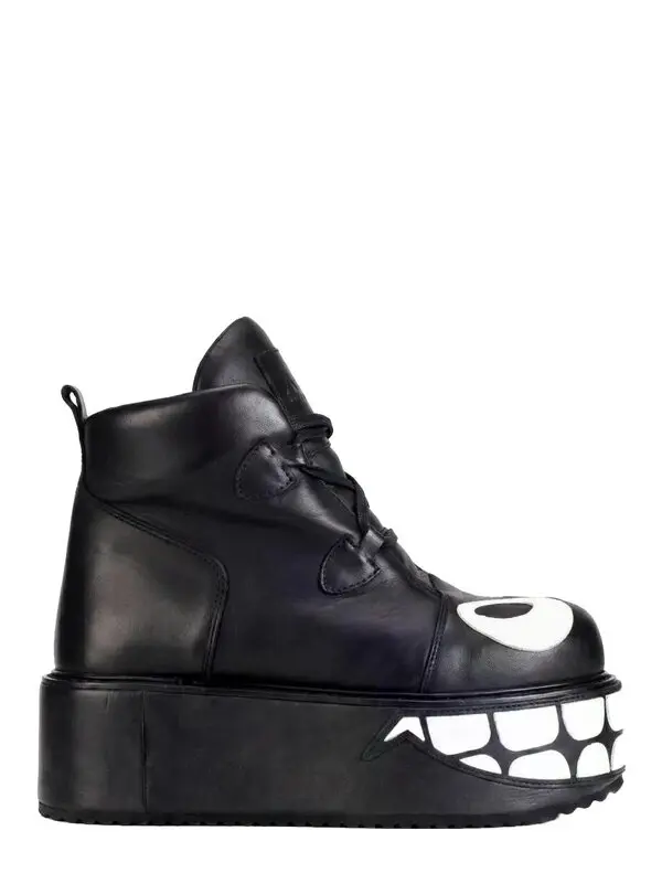 Swear London Smiley Platform Ankle Boots - Black