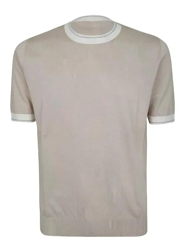 Eleventy Ribbed-design T-shirt - Neutrals