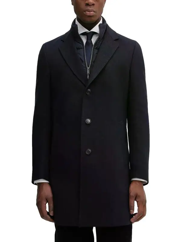 BOSS Button-up Tailored Coat - Blue