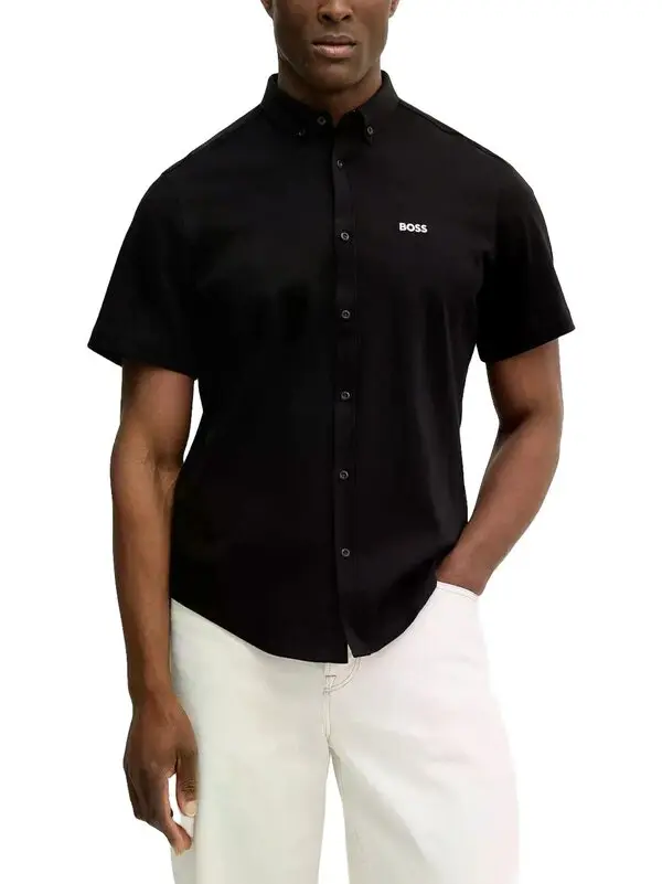 BOSS Short-sleeve Button-up Shirt - Black