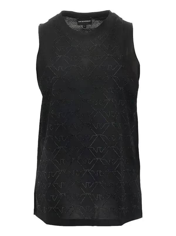 Emporio Armani Patterned Vest - Black