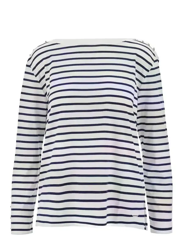 Emporio Armani Striped Long-sleeved T-shirt - White