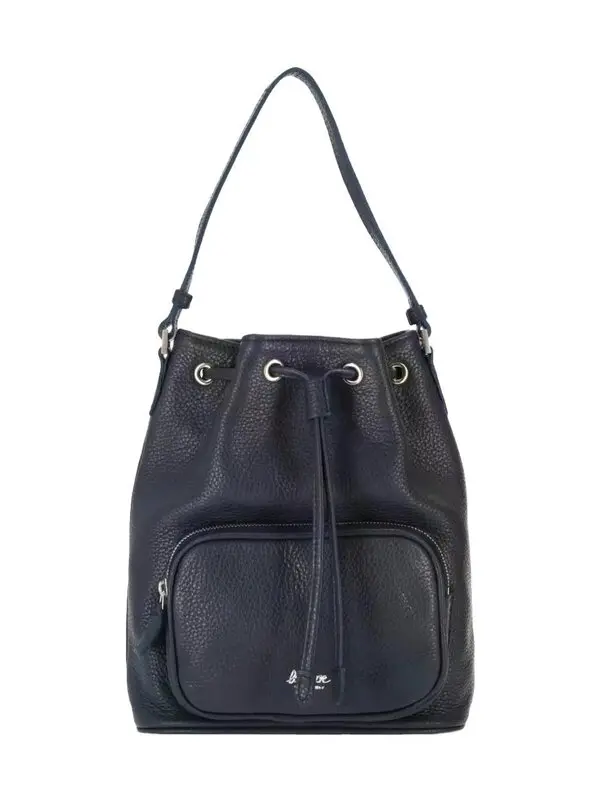 LA ROSE Leather Bucket Bag - Blue