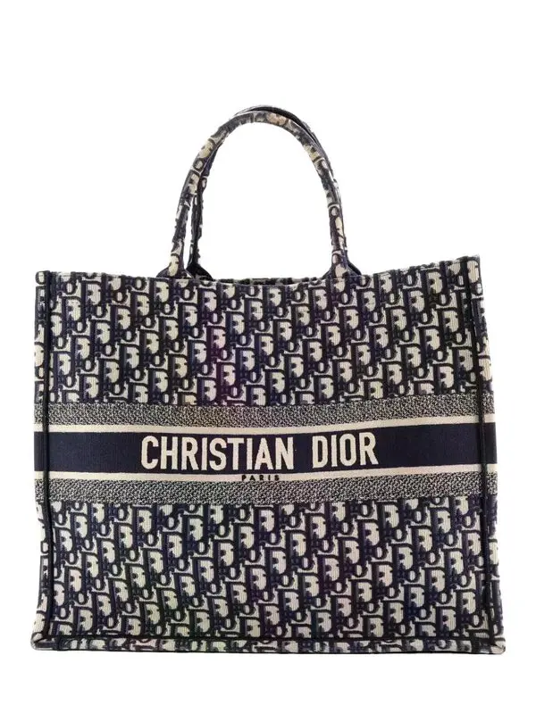 Dior Book Oblique Canvas Large Tote Bag - Blue