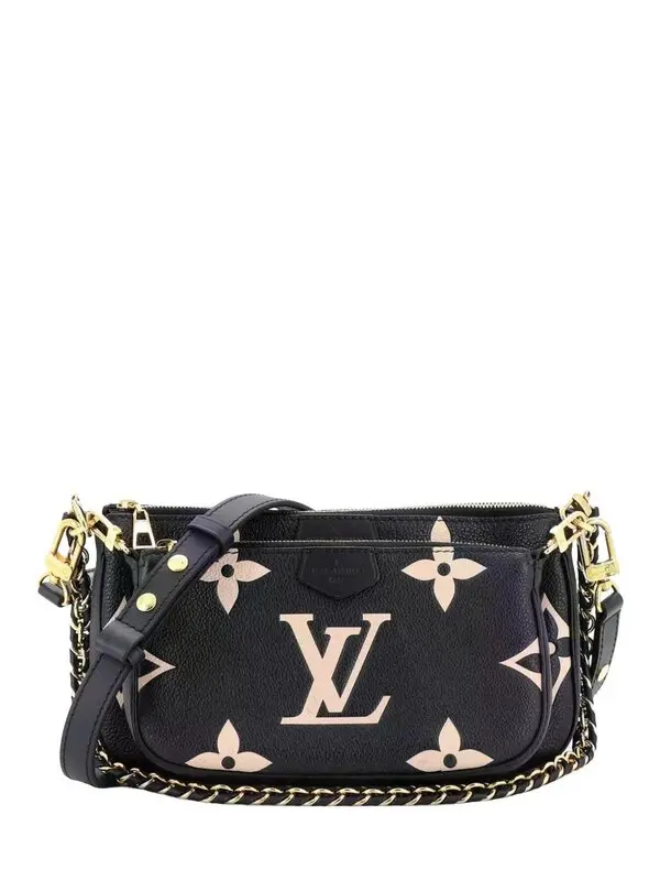 LOUIS VUITTON Multi Pochette Accessoires Bicolor Monogram Empreinte Giant Crossbody Bag - Black