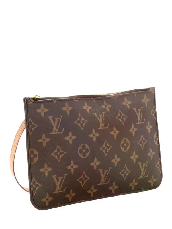LOUIS VUITTON Neverfull Pochette Monogram Canvas Large Pouch - Brown