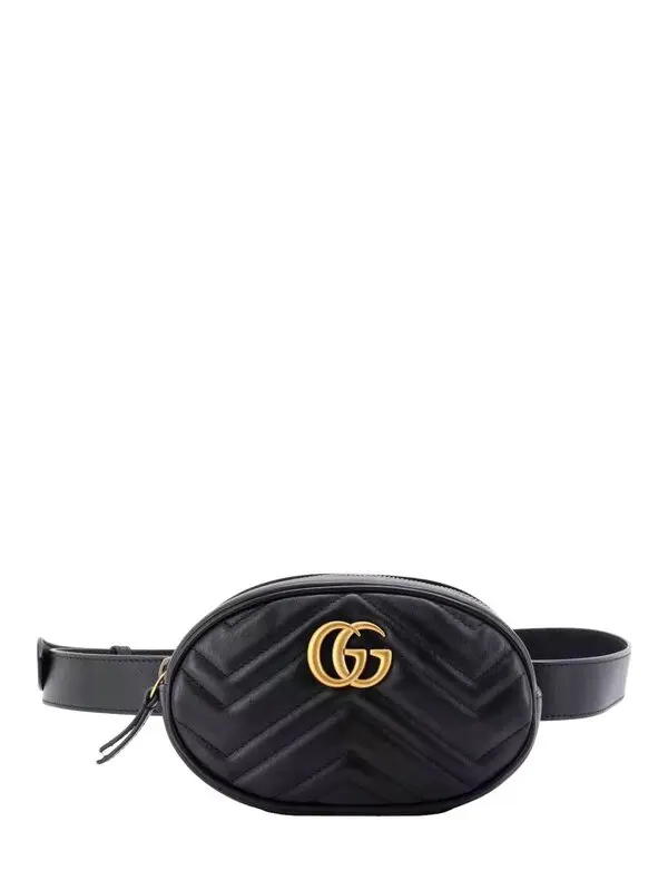 Gucci Gg Marmont Matelasse Leather Belt Bag - Black