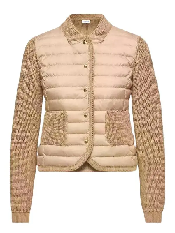Moncler Panelled Padded Cardigan - Neutrals