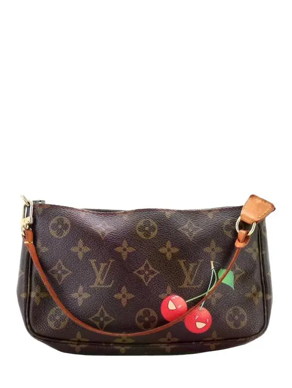 LOUIS VUITTON Limited Edition Monogram Cerises Pochette Accessoires Mini Clutch - Brown