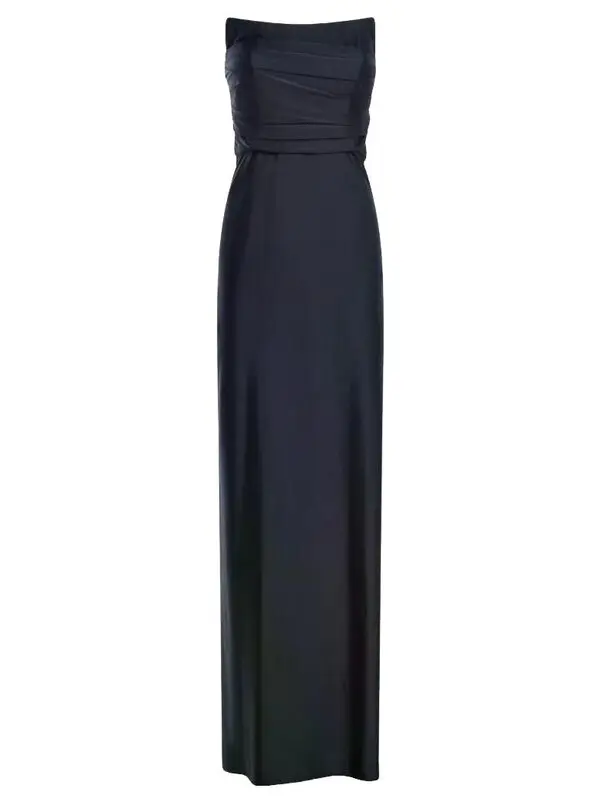 ROOM76 Strapless Draped Maxi Dress - Black
