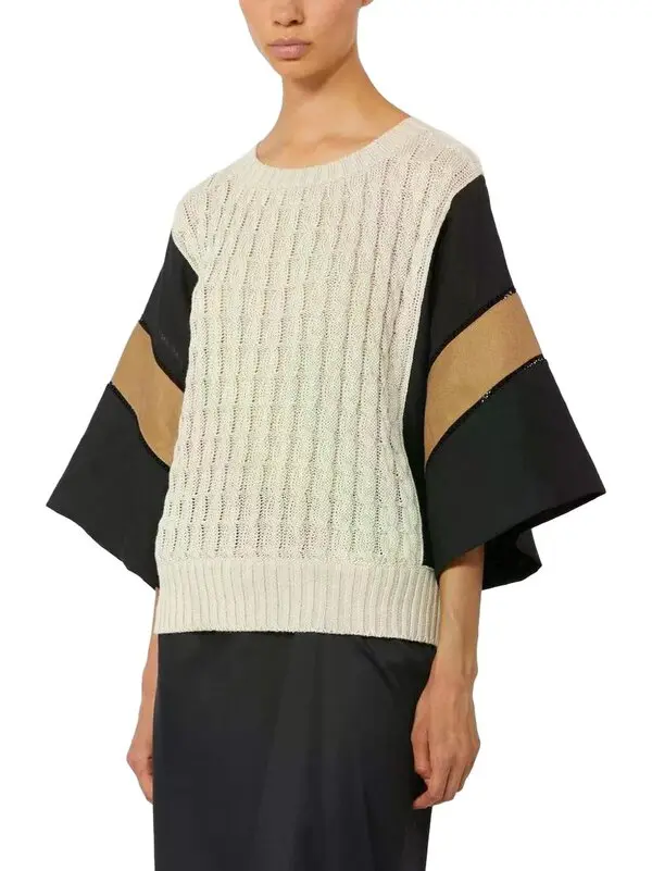 Max Mara Crew-neck Cable-knit Sweater - Neutrals