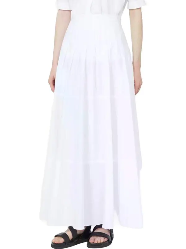 Max Mara Mstopera Long Cotton Skirt - White