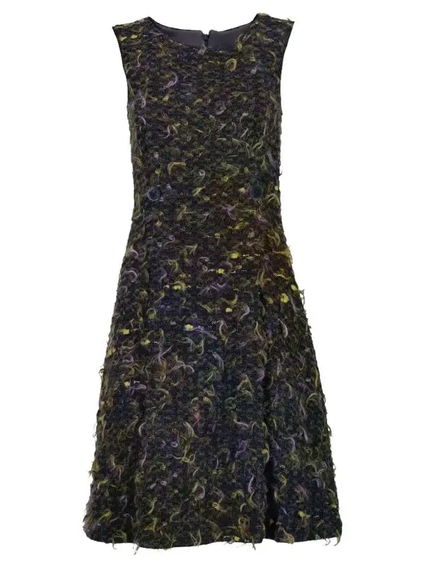 Luisa Beccaria Tweed Sleeveless Dress - Purple