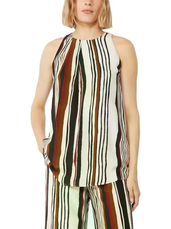 Max Mara Striped Sleeveless Blouse - Neutrals