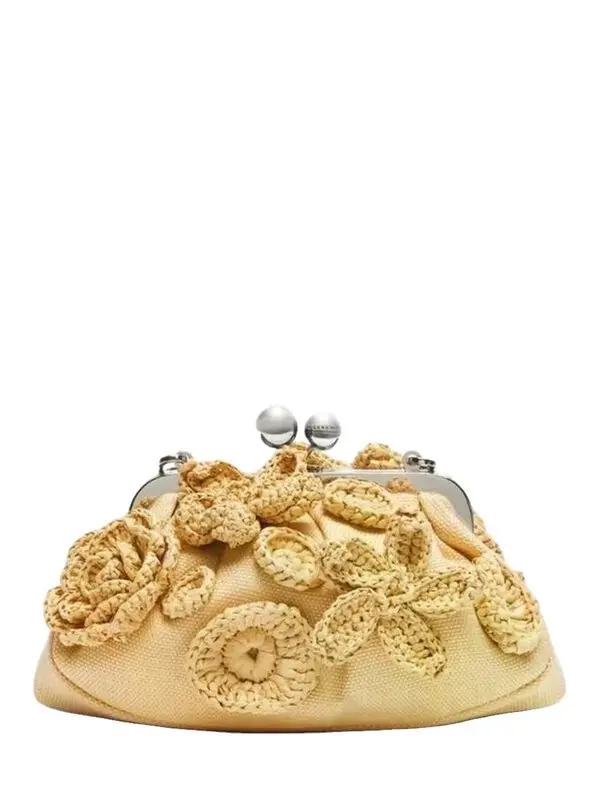 Max Mara Small Comune Floral-embellished Shoulder Bag - Neutrals