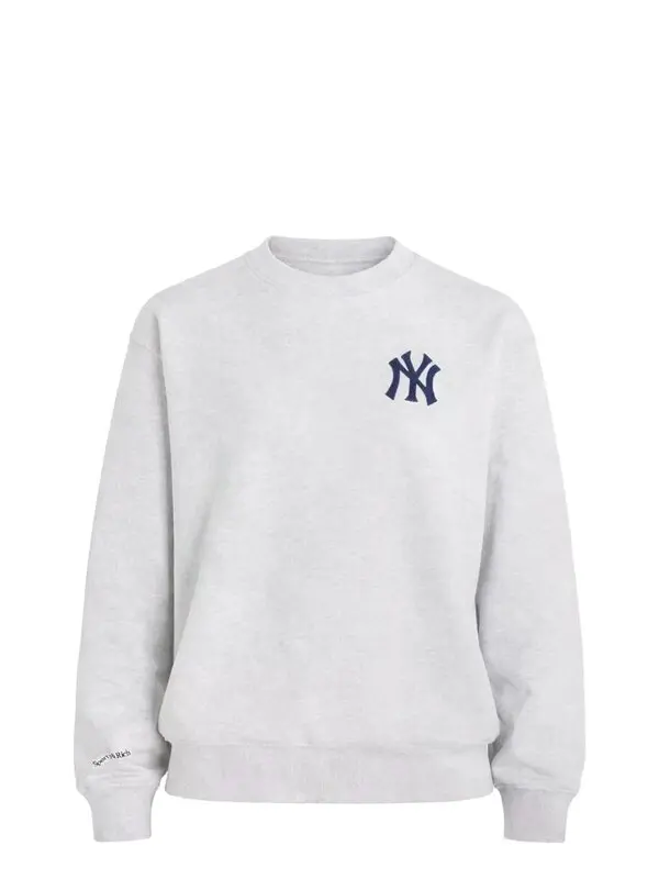SPORTY & RICH Heritage Yankees Serif Crew-neck Sweatshirt - Grey