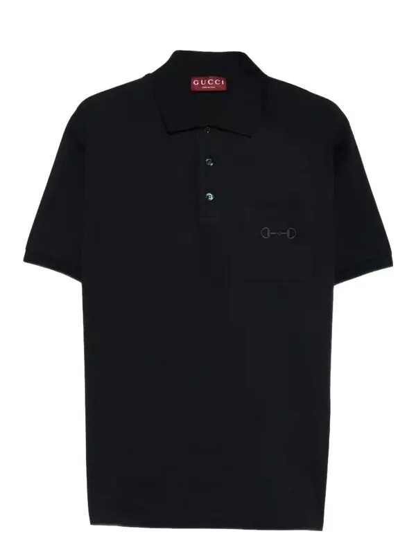 Gucci Pocket-detail Cotton Polo Shirt - Blue