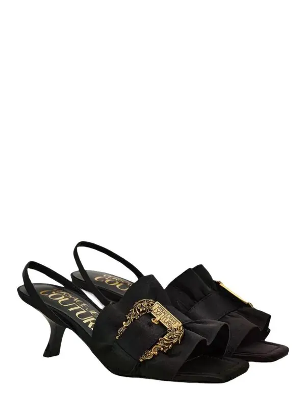 Versace Fondo Fiona Ruffled Sandals - Black