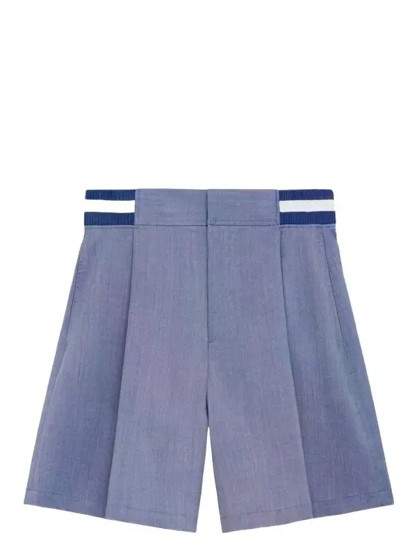 Loewe Logo-embroidered Striped-waist Shorts - Blue