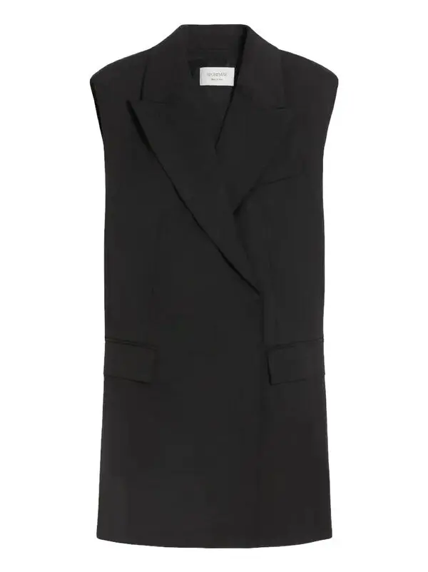 Max Mara Sleeveless Wool Coat - Black