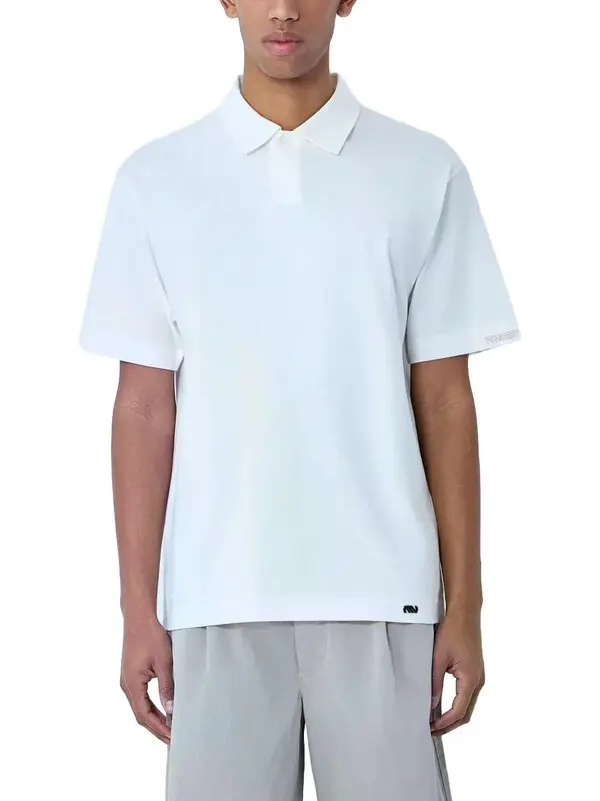 MOOS STUDIO Short-sleeved Cotton Polo Shirt - White