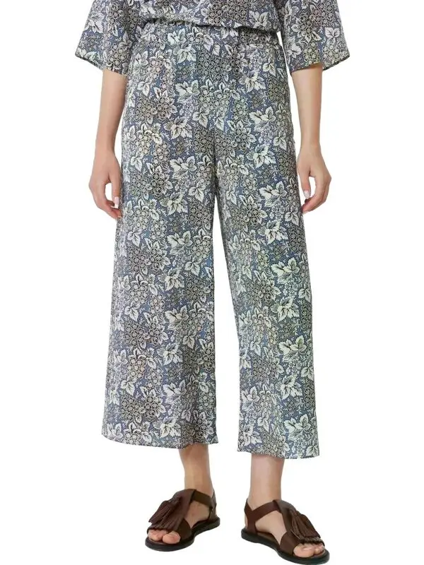 Max Mara Floral-print Trousers - Blue