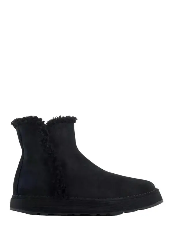 Giorgio Armani Suede Ankle Boots - Black