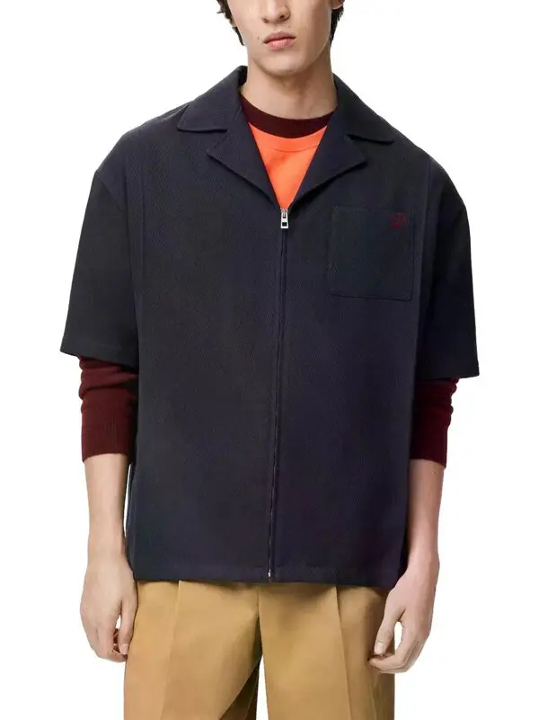 Loewe Short-sleeve Shirt In Wool - Blue