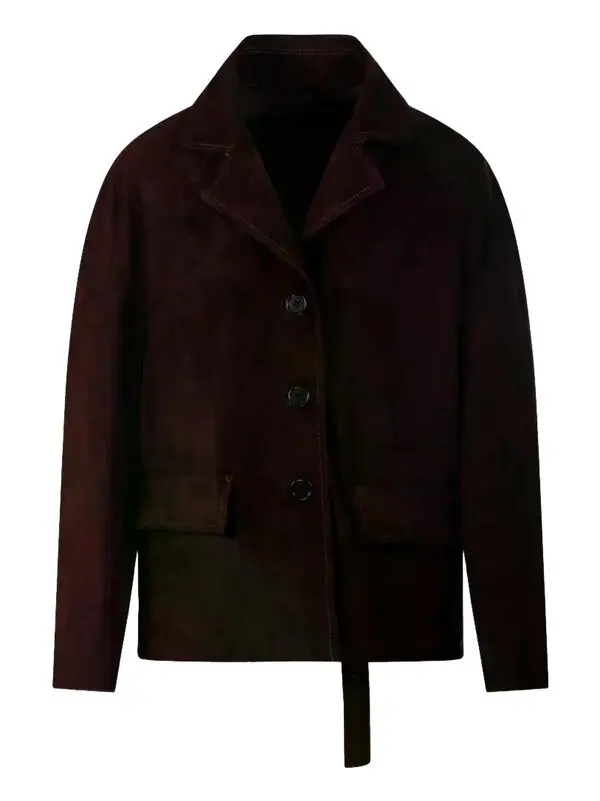 SALVATORE SANTORO Buttoned Suede Jacket - Brown