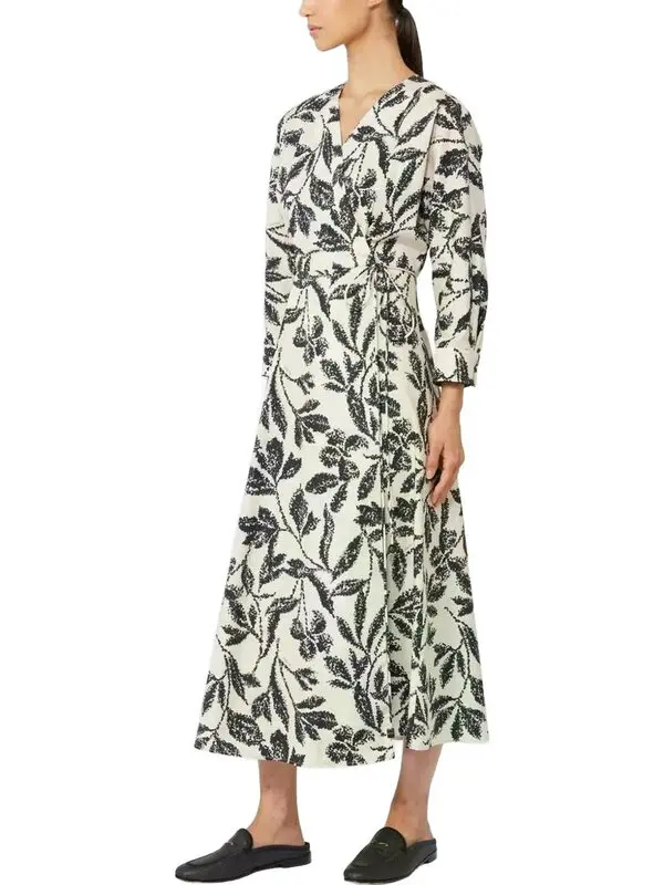Max Mara Floral-print Midi Dress - Neutrals