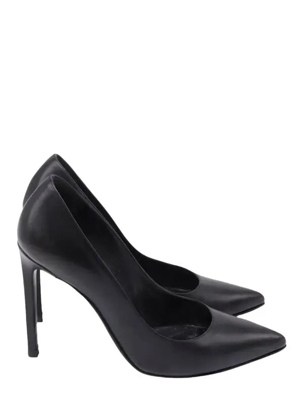 Saint Laurent Anja Pointed-toe Leather Pumps - Black